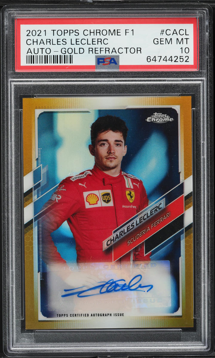 2021 Topps Chrome Formula 1 F1 Gold Refractor Charles Leclerc AUTO /50 ...