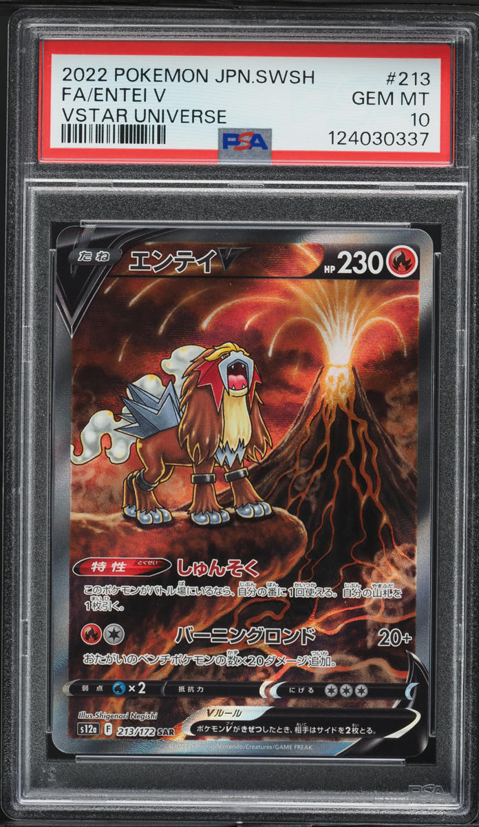 2022 Pokemon Japanese SWSH VSTAR Universe SAR Entei V #213 PSA 10 GEM ...