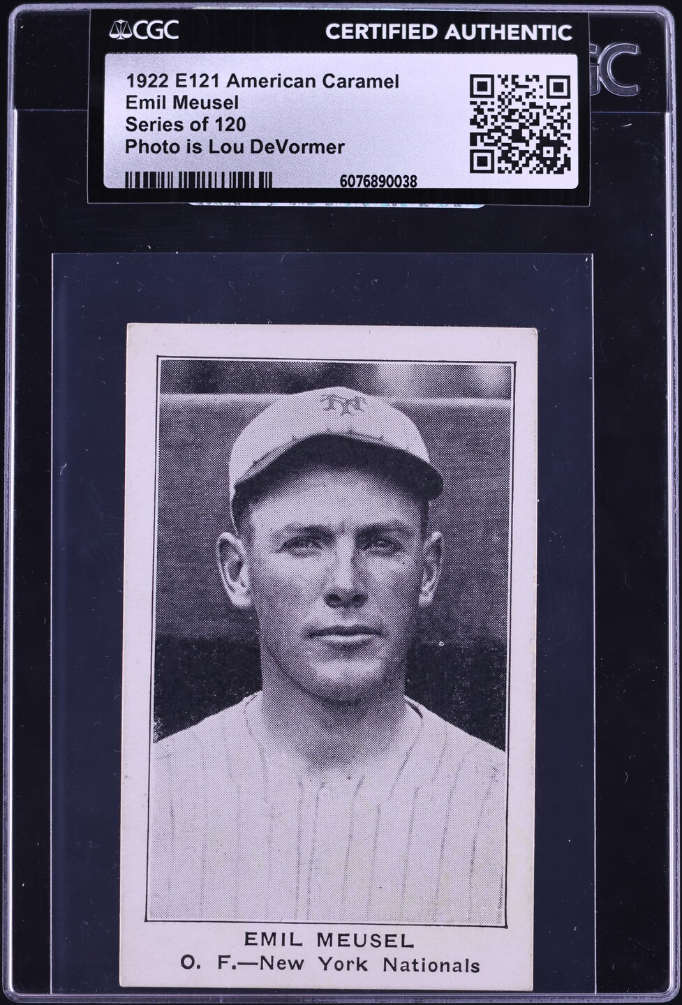 1922 E121 American Caramel Emil Meusel SERIES 120 PHOTO IS LOU DEVORMER ...