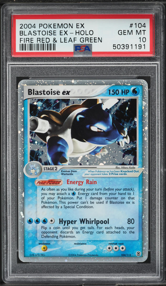 2004 Pokemon EX Fire Red & Leaf Green Holo Blastoise ex #104 PSA 10 GEM ...
