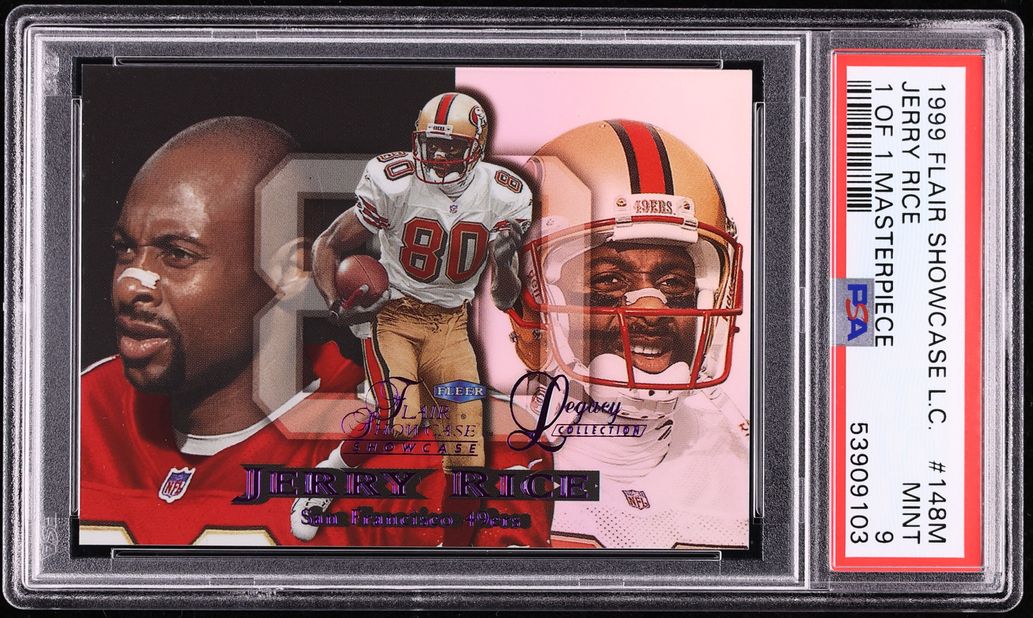 1999 Flair Showcase Legacy Collection Row 3 Masterpiece Jerry Rice 1/1 ...