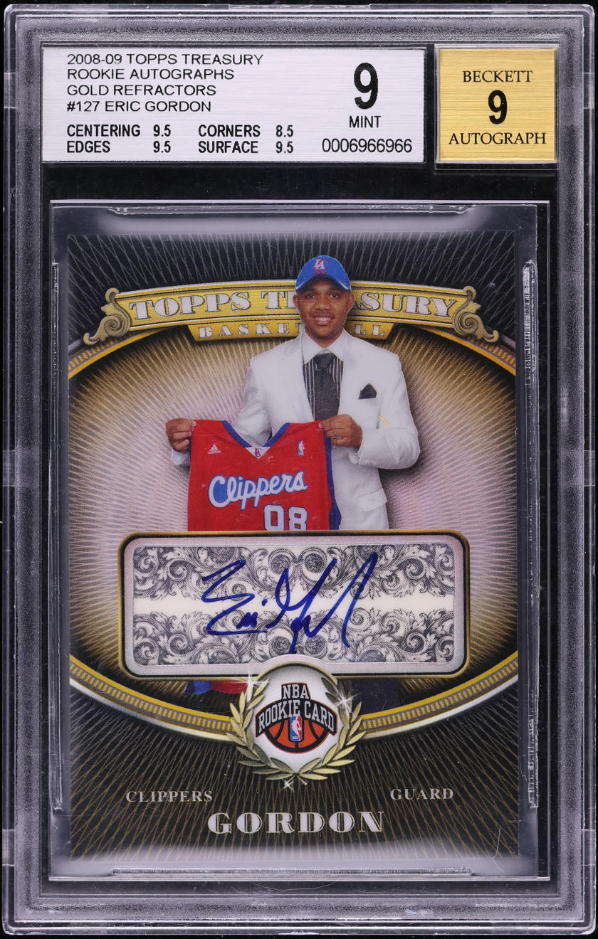 2008 Topps Treasury Gold Refractor Eric Gordon ROOKIE AUTO /10 #127 BGS ...