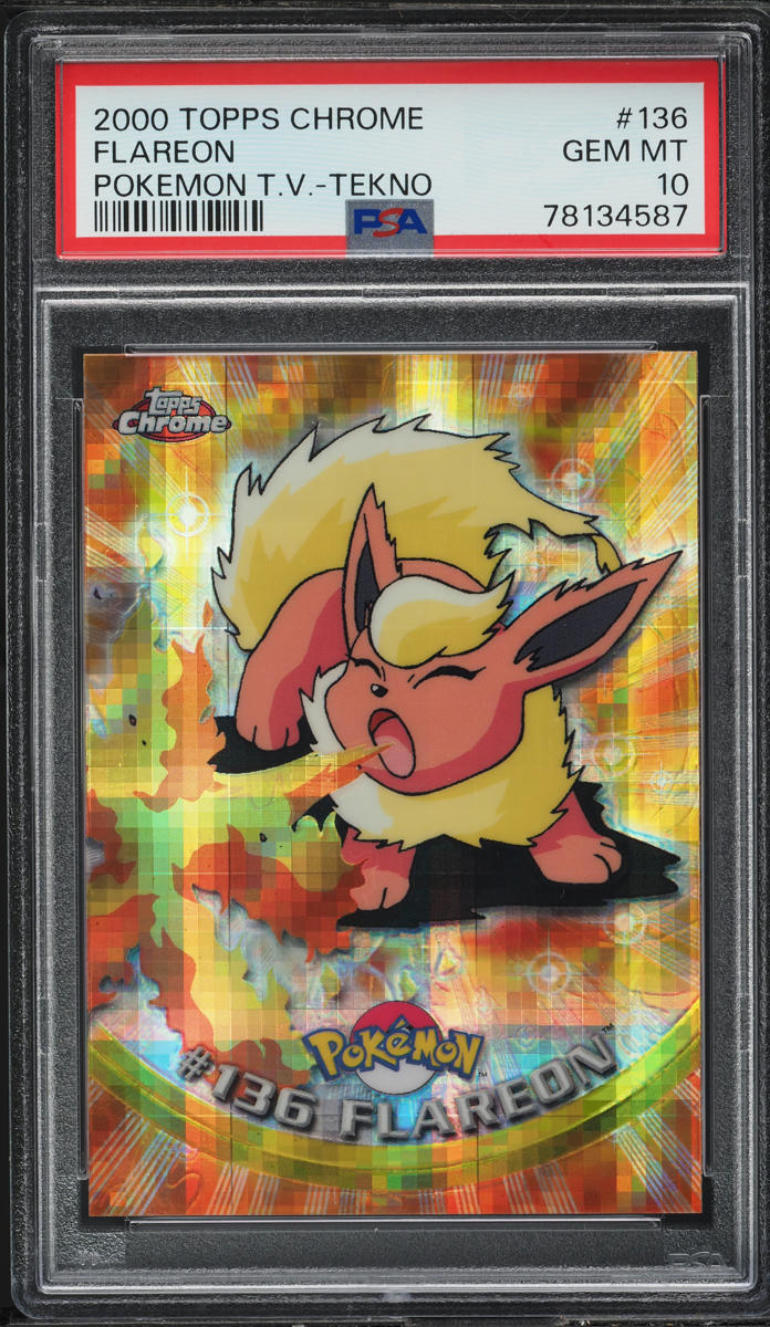 2000 Topps Chrome Pokemon TV Series 2 Tekno Flareon #136 PSA 10 GEM MINT on Fanatics Collect