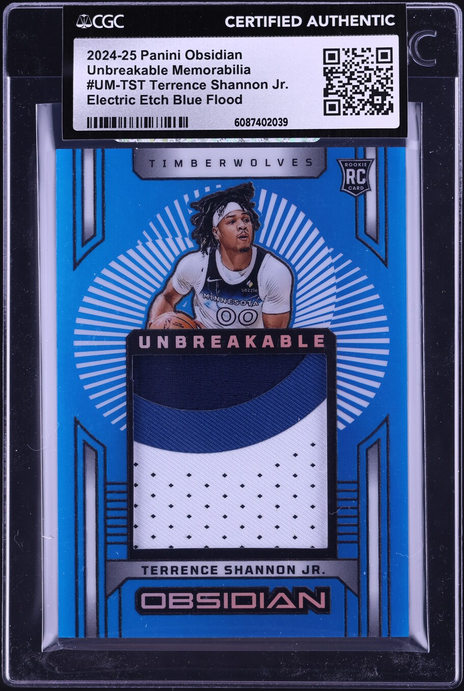 2024 Obsidian Unbreakable EE Blue Flood Terrence Shannon Jr ROOKIE ...