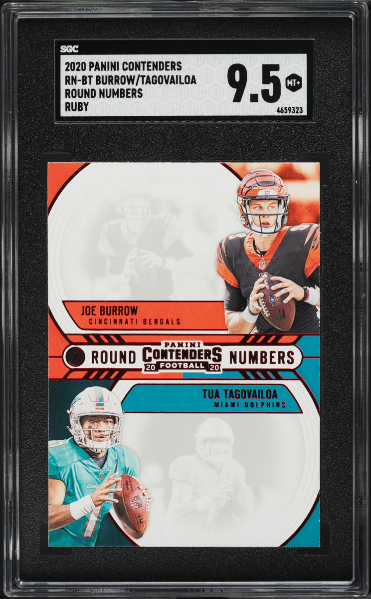 2020 Panini Contenders Round Numbers Ruby Joe Burrow Tua Tagovailoa RC ...