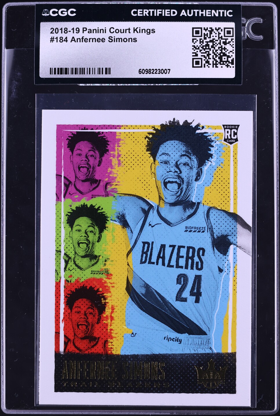 2018 Panini Court Kings Anfernee Simons ROOKIE #184 CGC AUTH on ...
