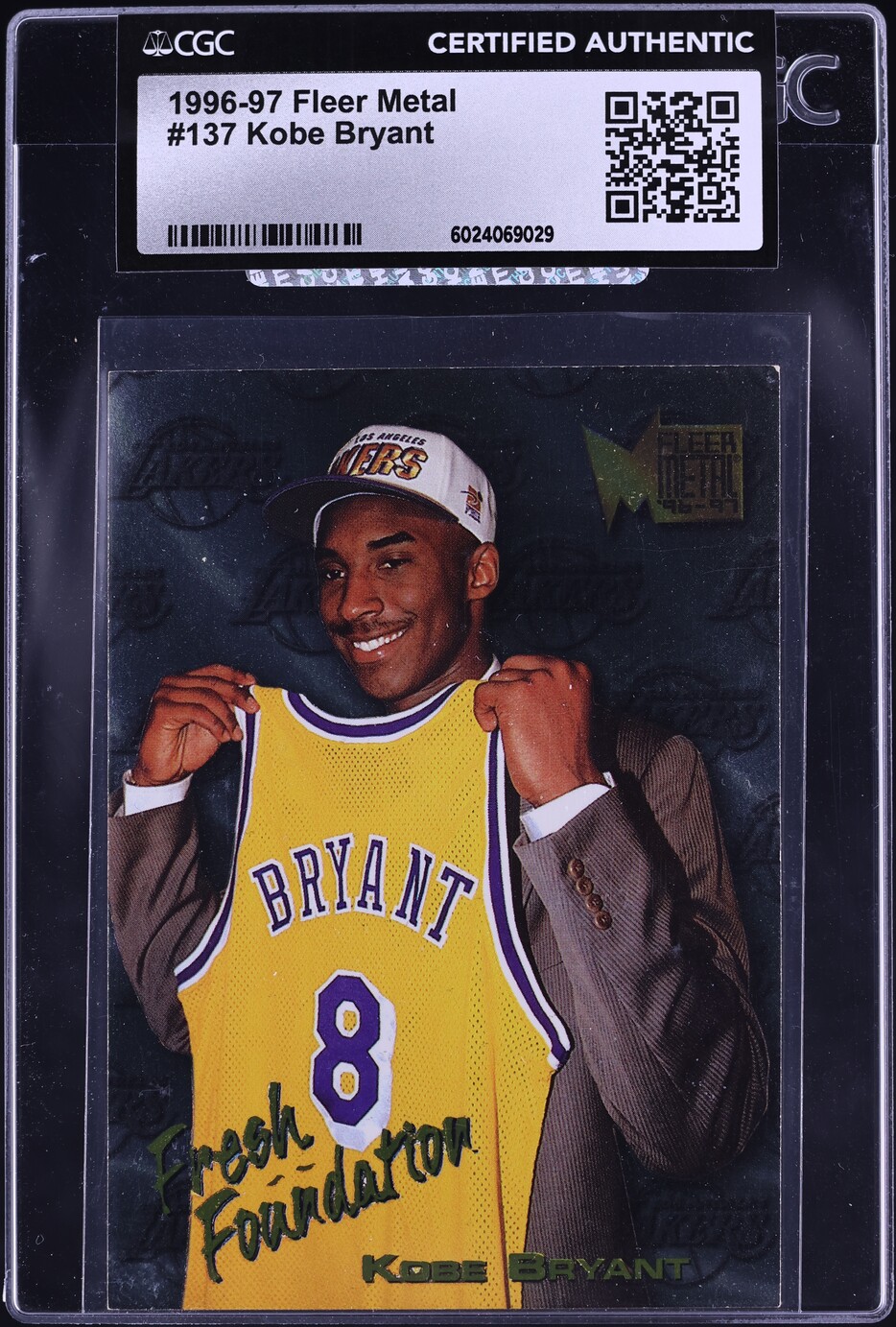 1996 Metal Fresh Foundation Kobe Bryant ROOKIE #137 CGC AUTH on ...