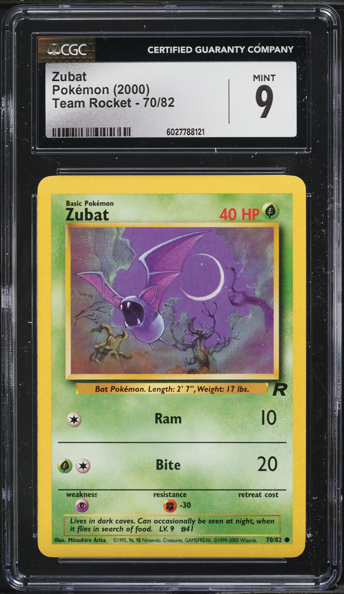 2000 Pokemon Team Rocket Zubat #70 CGC 9 MINT on Fanatics Collect