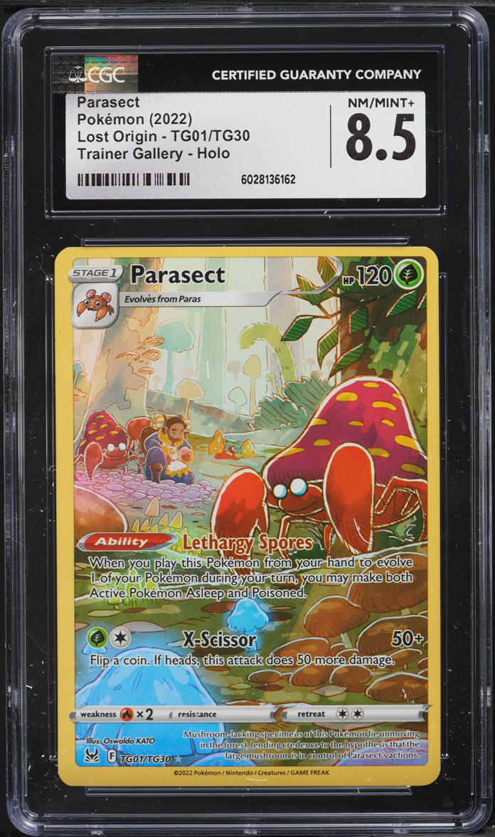 2022 Pokemon Sword & Shield Lost Origin Full Art Parasect #TG01 CGC 8.5 ...