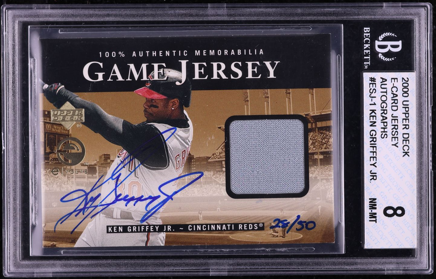2000 Upper Deck Evolve Ken Griffey Jr. PATCH AUTO /50 #ESJ-1 BGS 8 NM ...