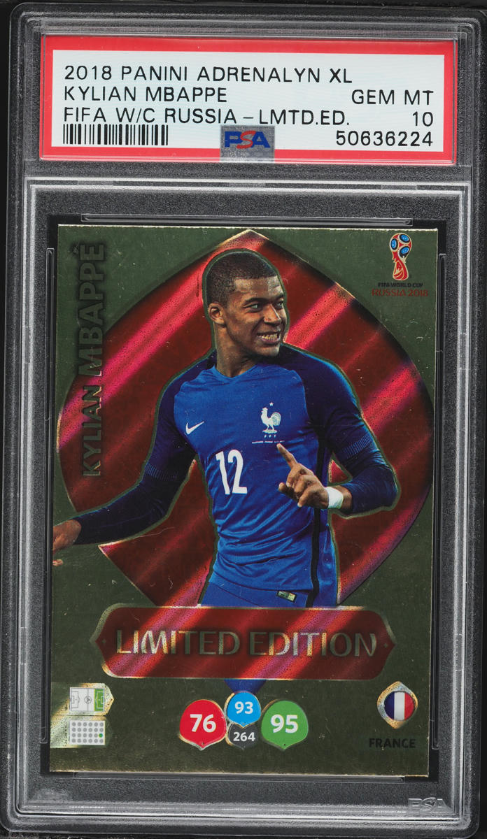 2018 Panini Adrenalyn XL FIFA World Cup Russia Kylian Mbappe ROOKIE PSA ...
