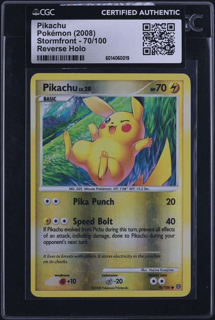 2008 Pokemon Diamond & Pearl Stormfront Reverse Holo Pikachu #70 CGC ...