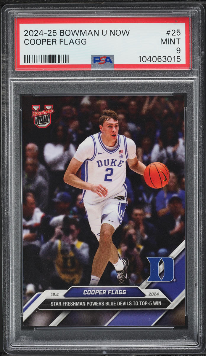 2024 Bowman U Now Cooper Flagg ROOKIE #25 PSA 9 MINT on Fanatics Collect