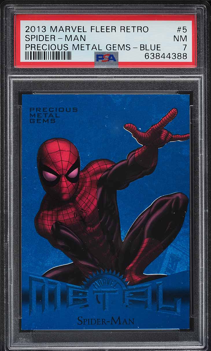 2013 Marvel Fleer Retro Precious Metal Gems PMG Blue Spider-Man /50 #5 ...