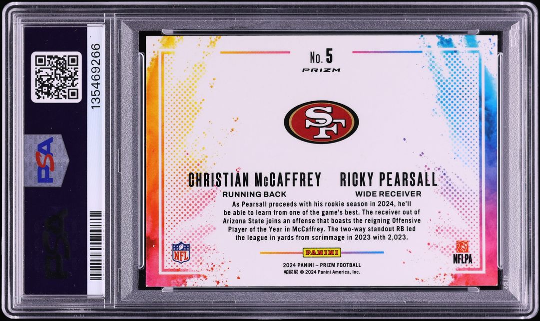 2024 Panini Prizm Color Blast Dual Christian McCaffrey & Ricky Pearsall ...
