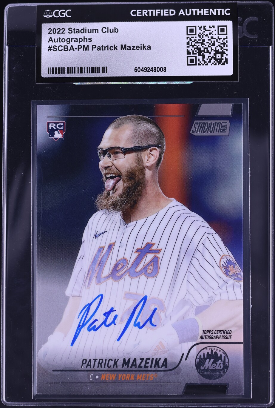 2022 Stadium Club Patrick Mazeika ROOKIE AUTO #SCBA-PM CGC AUTH on ...