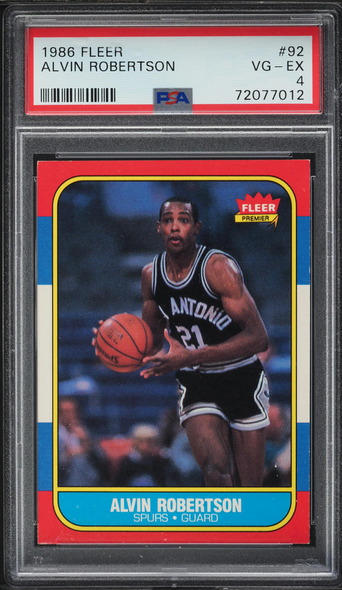 1986 Fleer Basketball Alvin Robertson #92 PSA 4 VGEX on Fanatics Collect