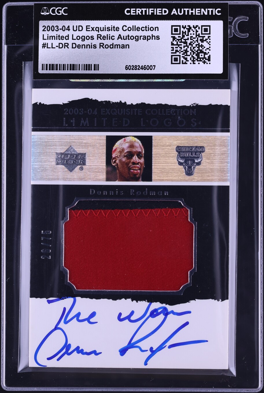2003 Exquisite Collection Limited Logos Dennis Rodman PATCH AUTO /75 ...