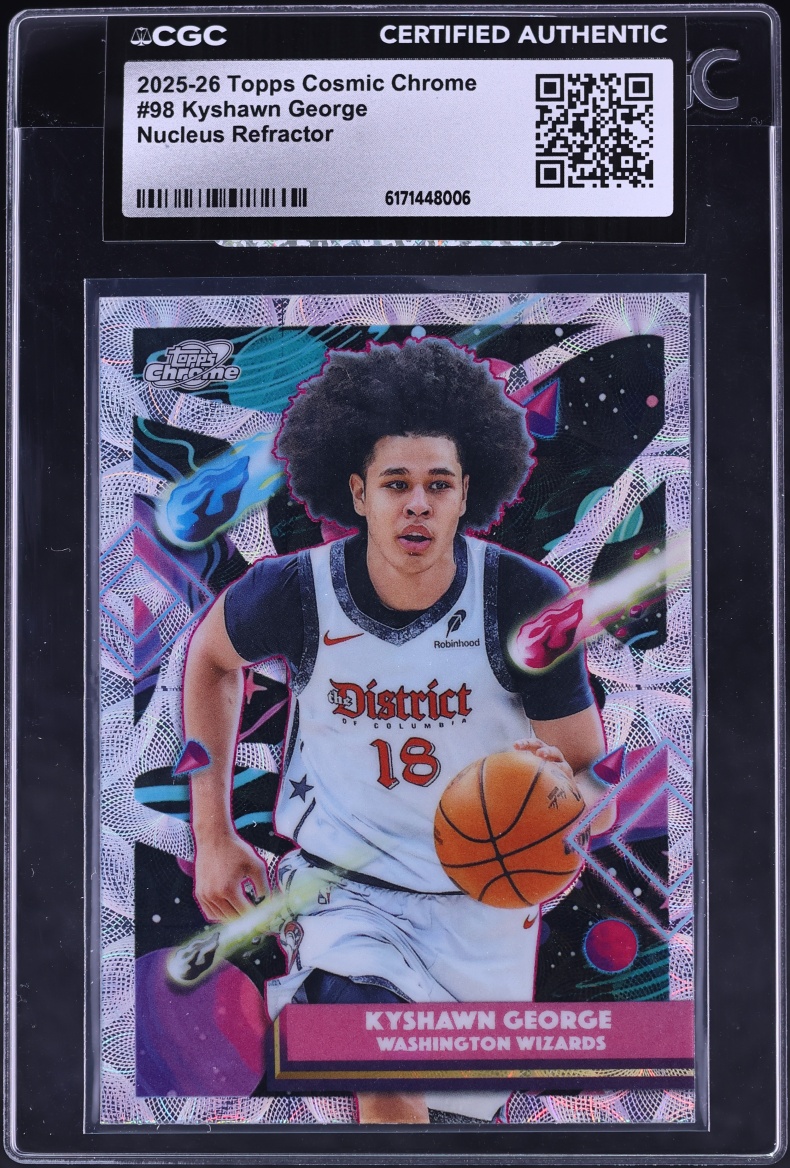 2025 Topps Chrome Cosmic Nucleus Refractor Kyshawn George #98 CGC AUTH ...