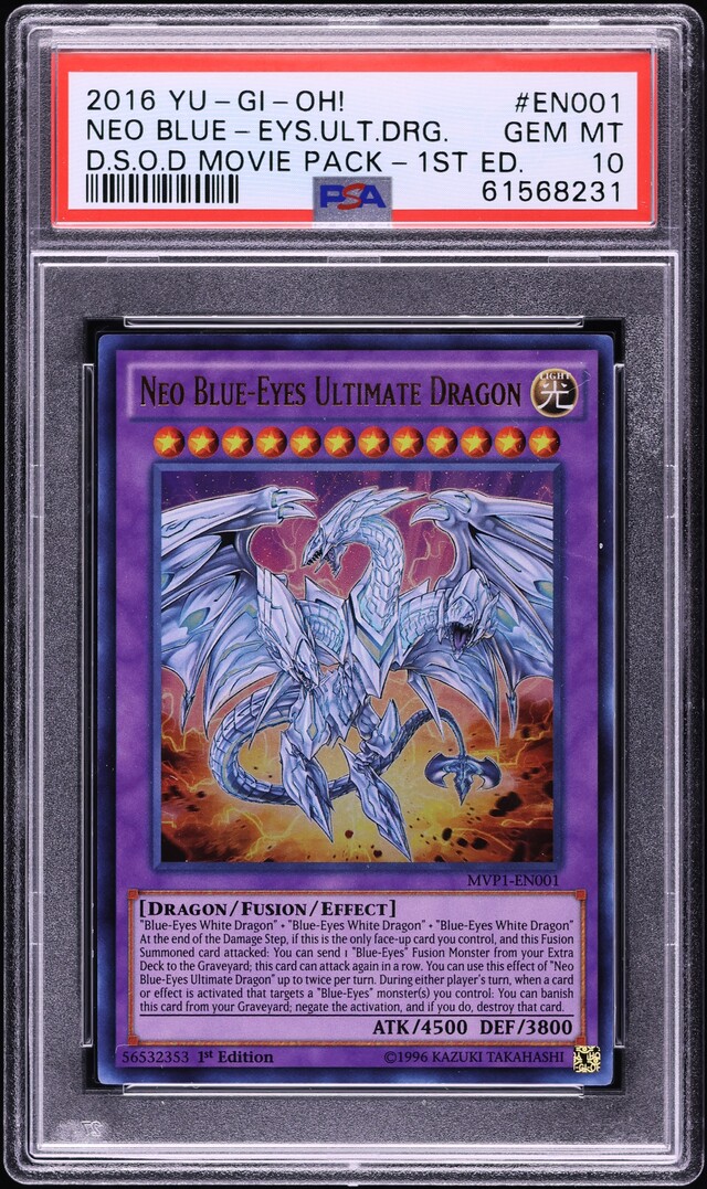 2016 Yu-Gi-Oh! DSOD Movie Pack 1st Ed Neo Blue-Eyes Ultimate Dragon PSA ...