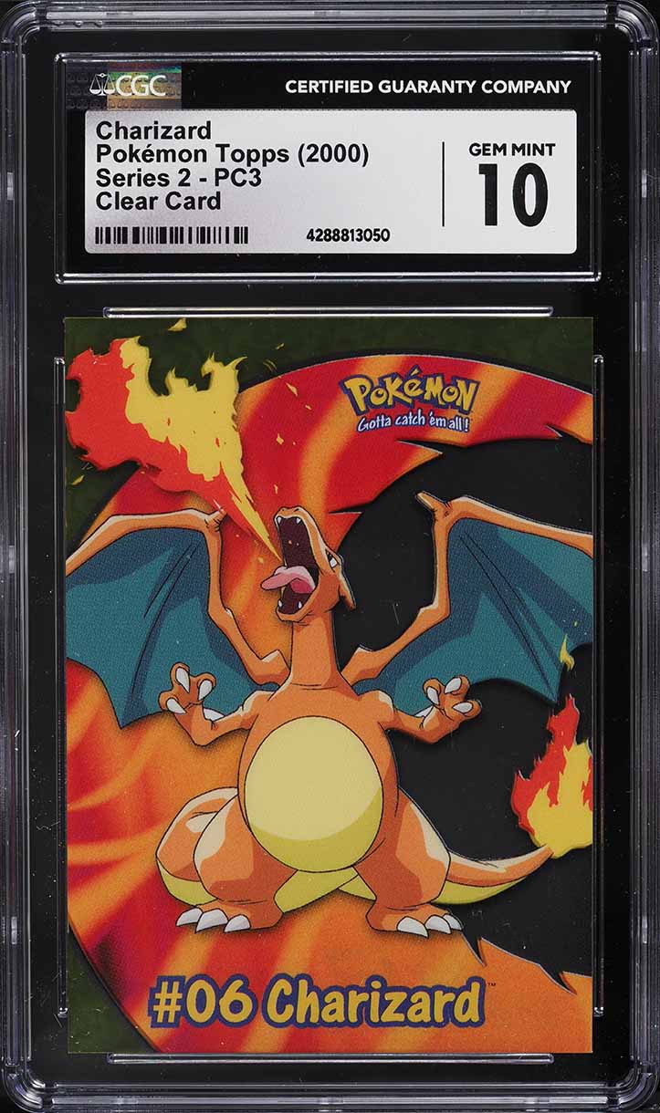 2000 Topps Pokemon Series 2 Clear Card Charizard CGC 10 GEM MINT on Fanatics Collect