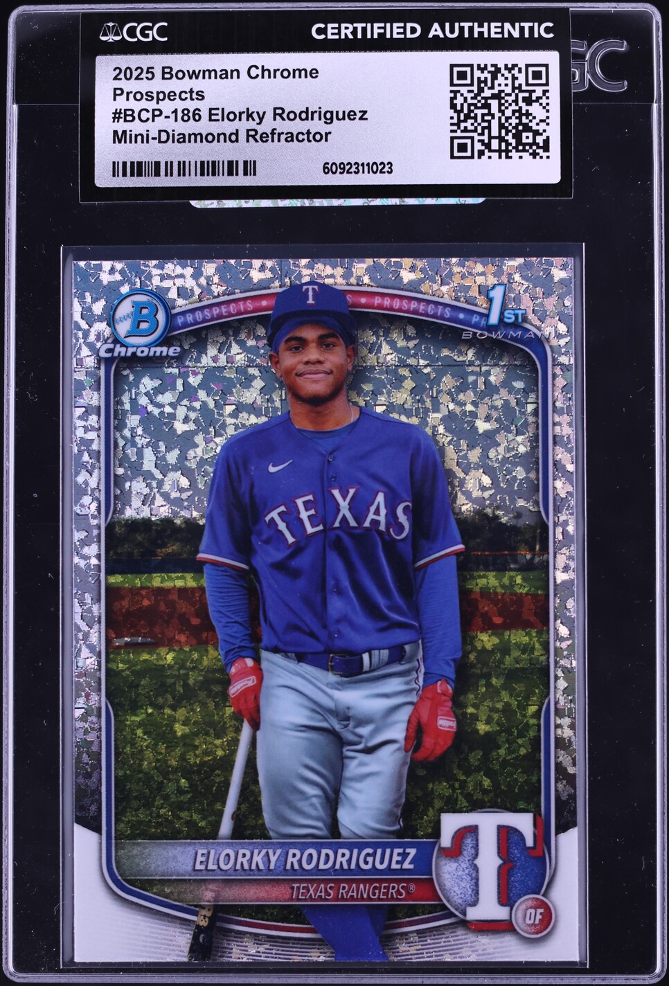 2025 Bowman Chrome Mini-Diamond Refractor Elorky Rodriguez PROSPECT # ...