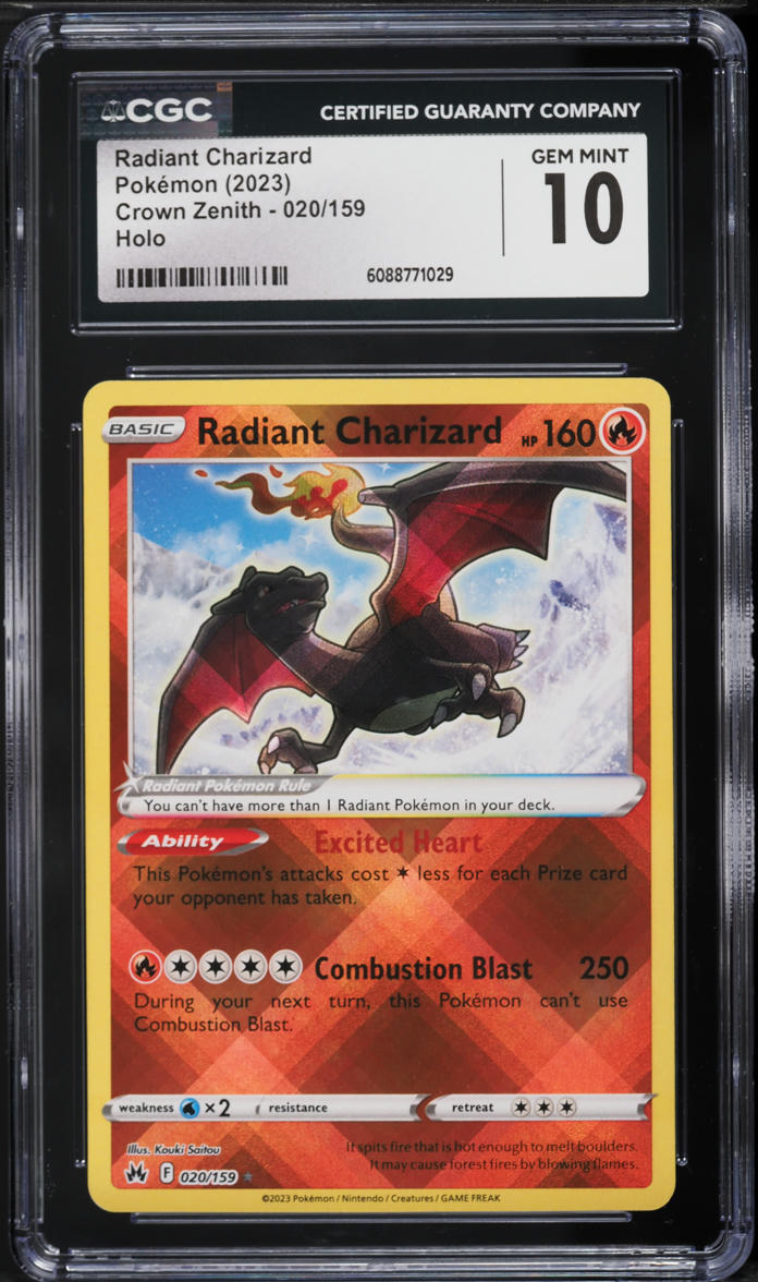 2023 Pokemon Sword & Shield Crown Zenith Radiant Charizard #20 CGC 10 GEM MINT on Fanatics Collect