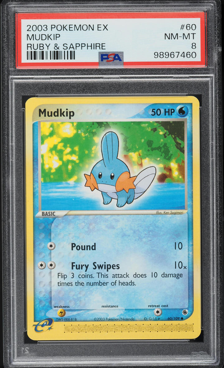 2003 Pokemon EX Ruby & Sapphire Mudkip #60 PSA 8 NM-MT on Fanatics Collect