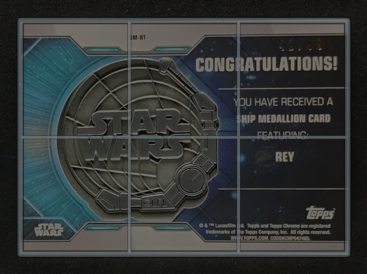 2021 Topps Chrome Star Wars Legacy Commemorative Medallion Rey /99 MBA ...