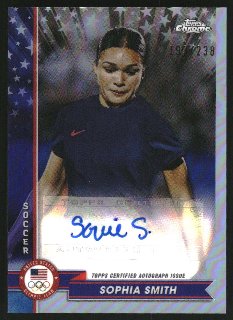 2024 Topps Chrome U.S. Olympic and Paralympic Hopefuls Auto Sophia Smith /238 on Fanatics Collect