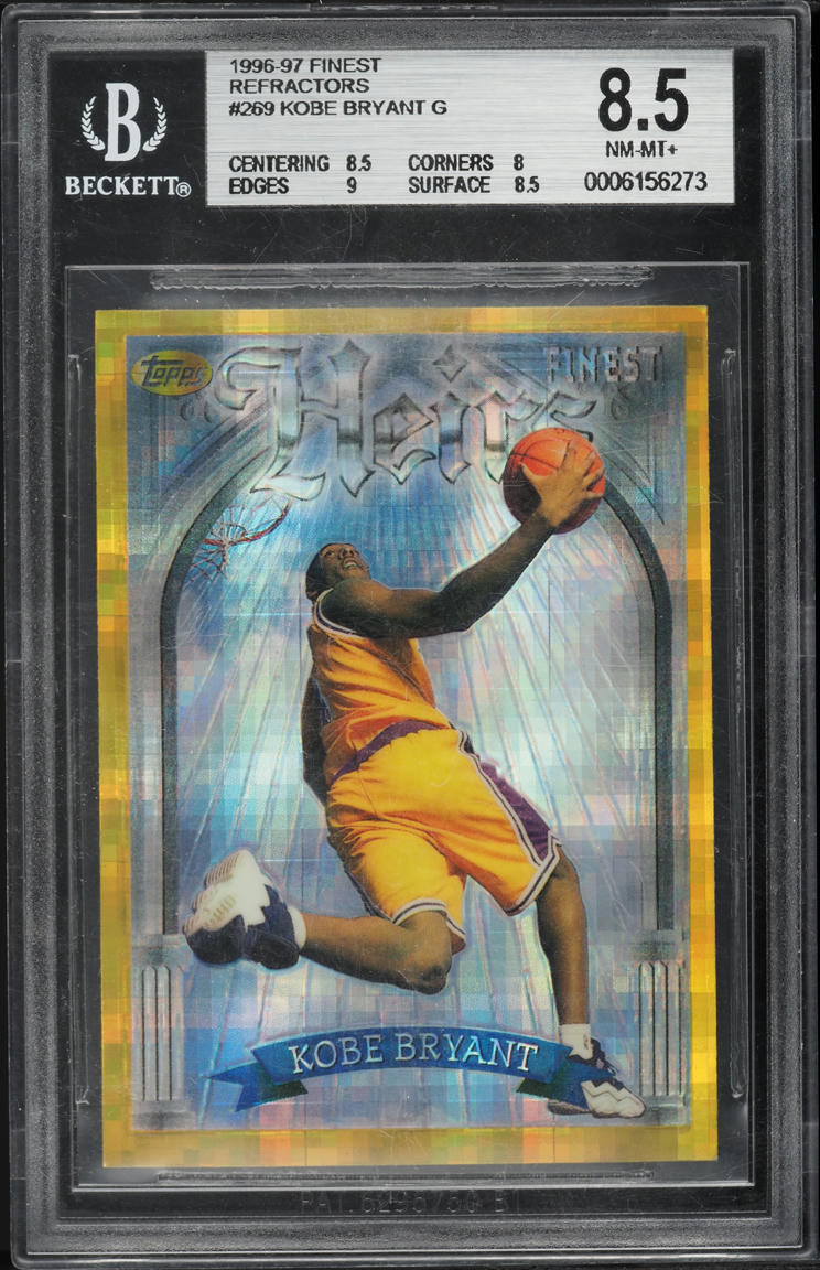 1996 Finest Gold Refractor w/ Coating Kobe Bryant ROOKIE #269 BGS 8.5 ...