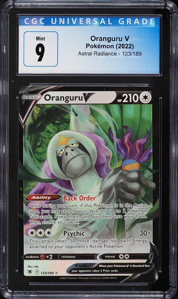 2022 Pokemon Sword & Shield Astral Radiance Oranguru V #133 CGC 9 MINT ...