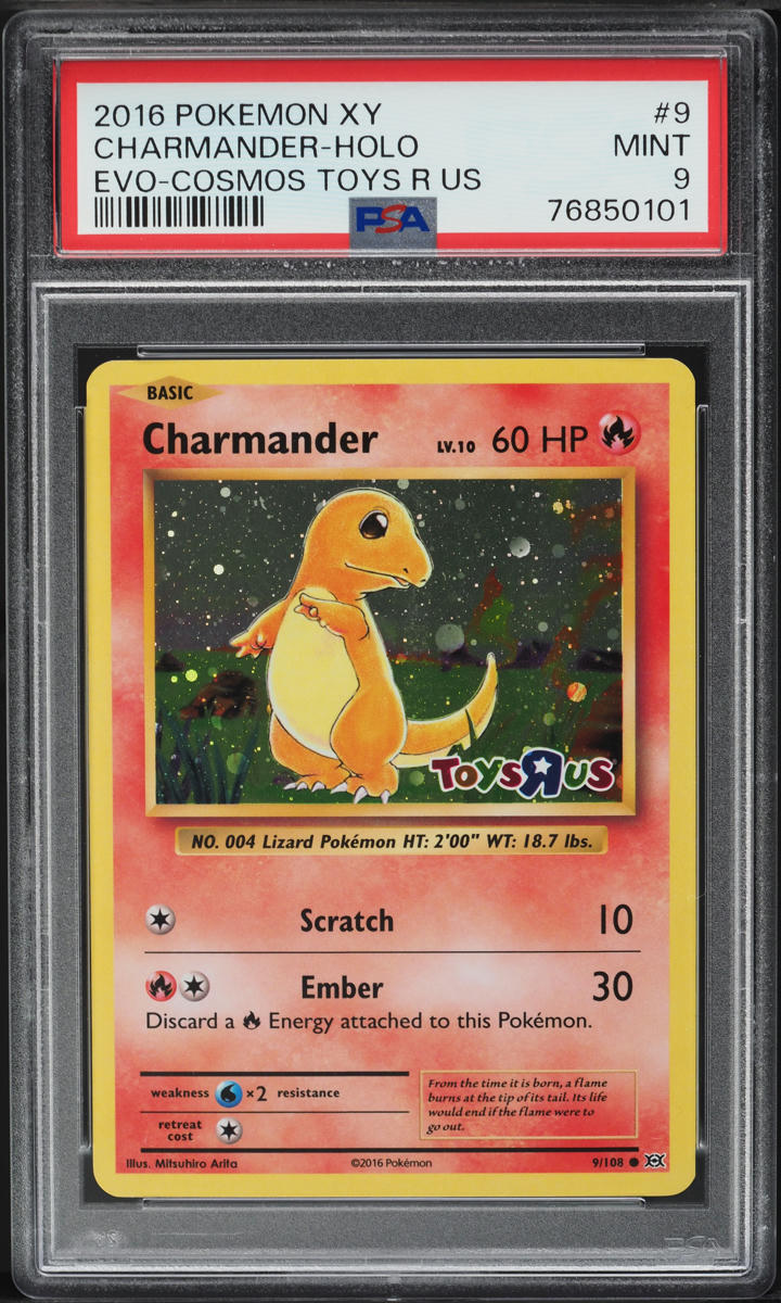 2016 Pokemon XY Evolutions Toys R Us Cosmos Holo Charmander #9 PSA 9 ...