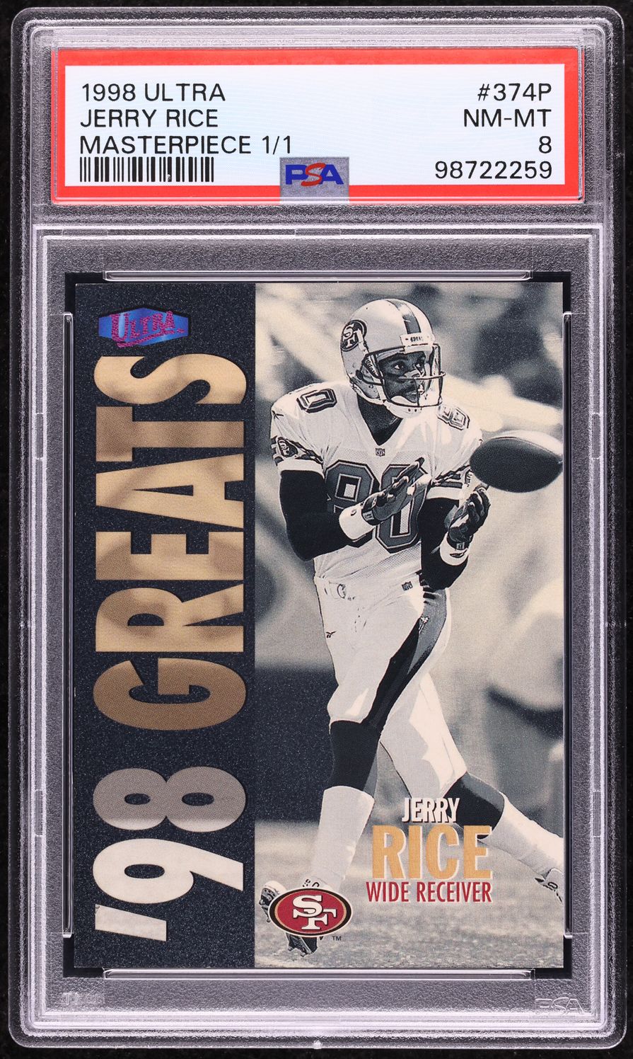 1998 Ultra Masterpiece Jerry Rice 1/1 #374P PSA 8 NM-MT on Fanatics Collect