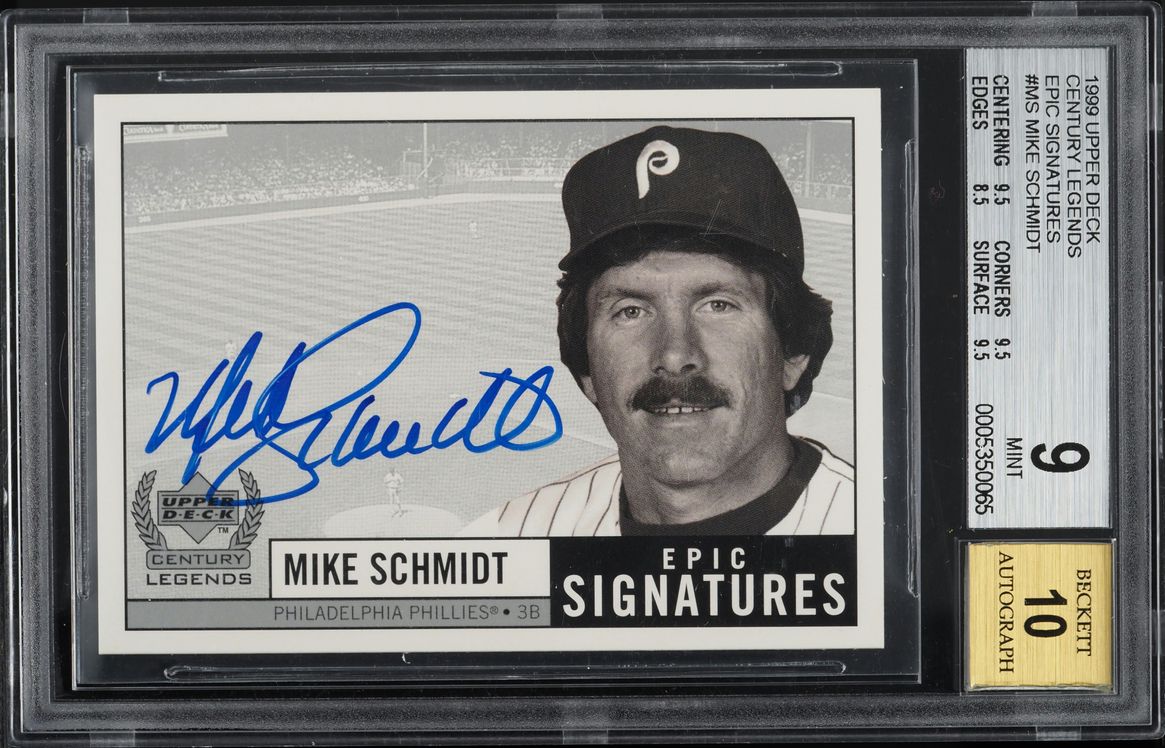 1999 Upper Deck Century Legends Epic Mike Schmidt AUTO #MS BGS 9 MINT ...