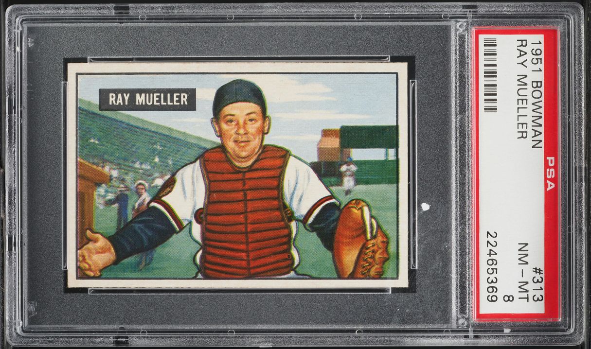 1951 Bowman Ray Mueller #313 PSA 8 NM-MT on Fanatics Collect