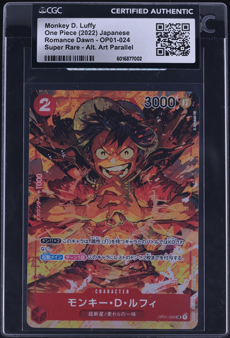 2022 One Piece Japanese Romance Dawn Alt Art Monkey D. Luffy #OP01-024 CGC AUTH on Fanatics Collect