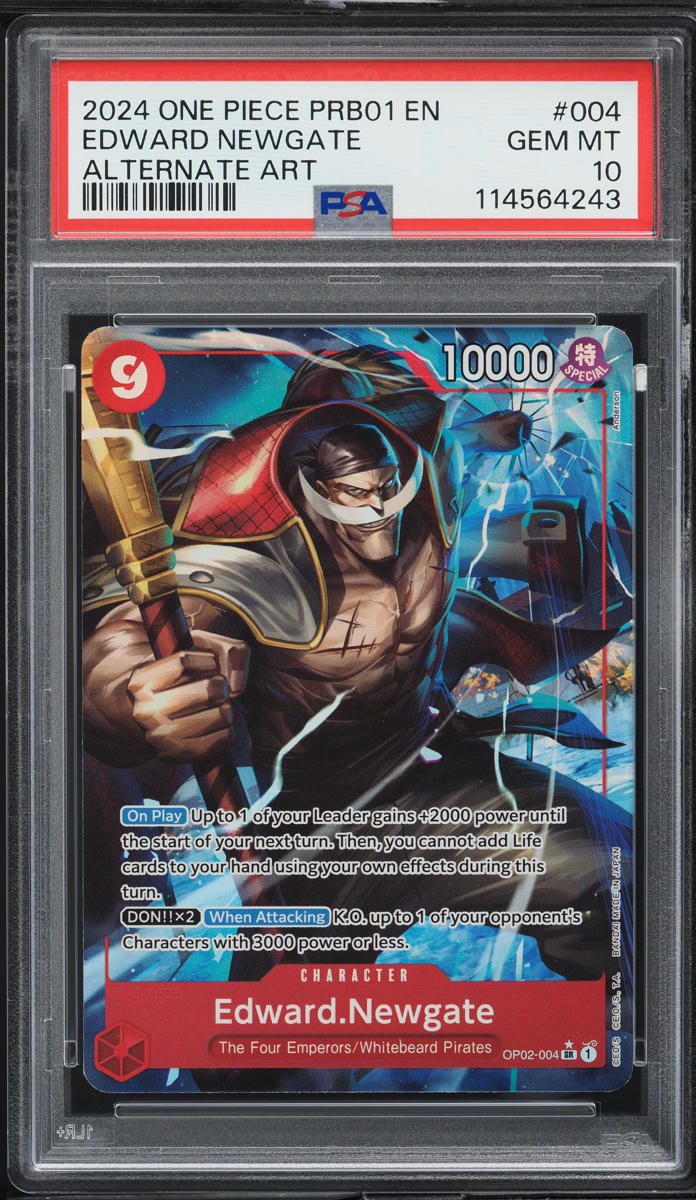 2024 One Piece Premium The Best Alt Art Edward Newgate #OP02-004 PSA 10 ...