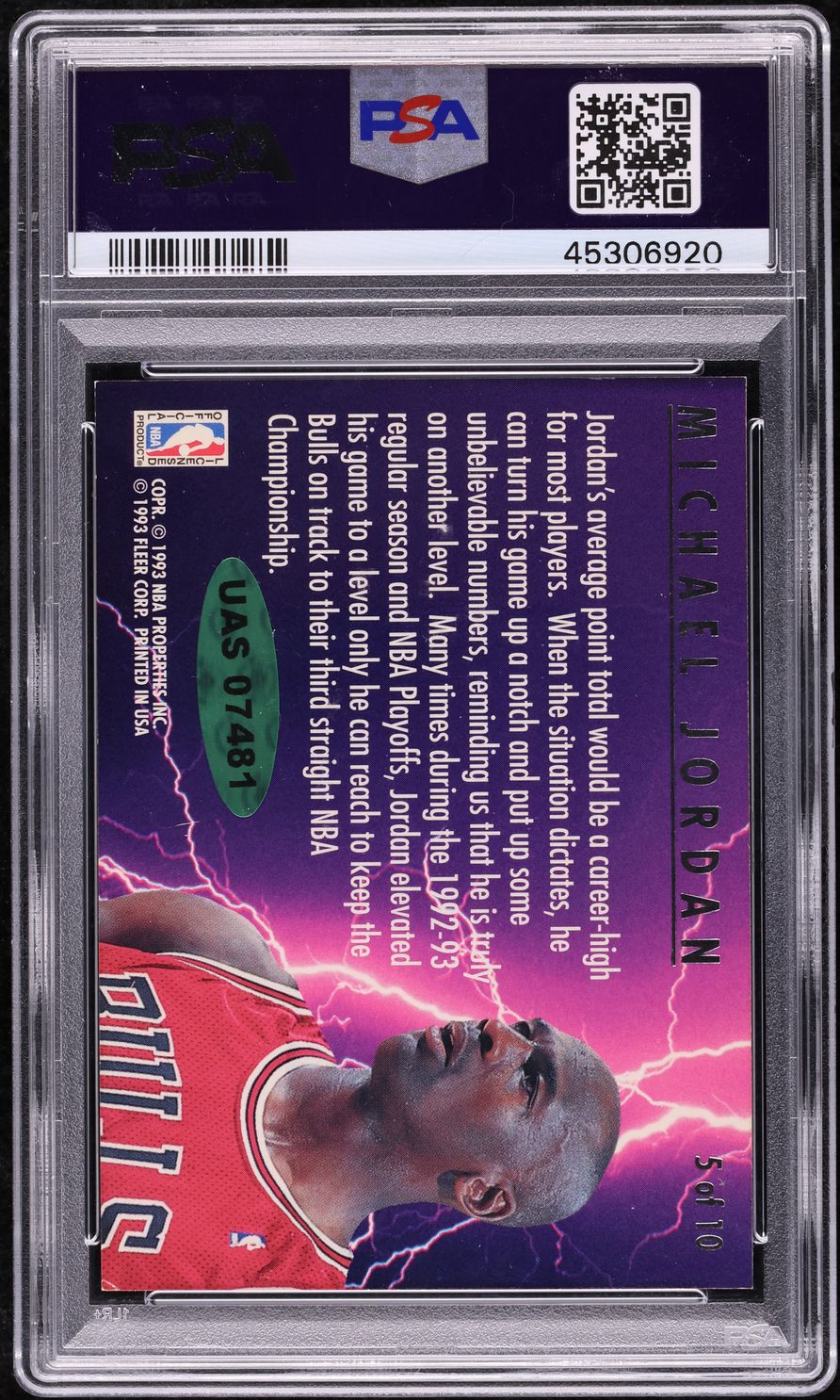 1993 Ultra Scoring Kings Michael Jordan AUTO DNA 9 #5 PSA AUTH on ...