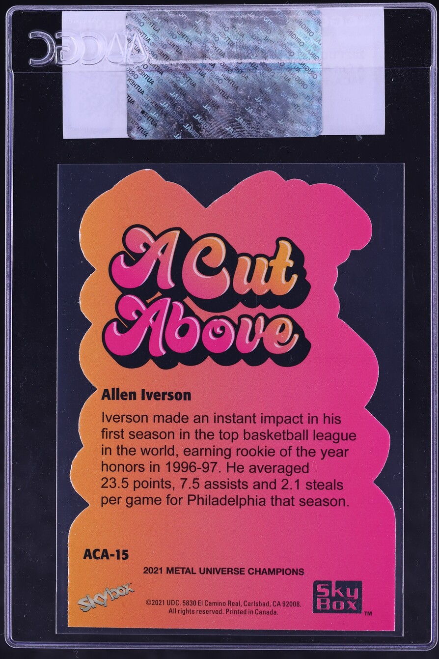 2021 Metal Universe Champions A Cut Above Allen Iverson #ACA-15 CGC ...