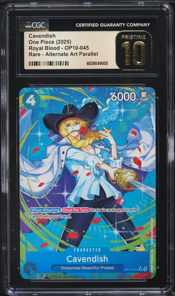 2025 One Piece Royal Blood Alternate Art Parallel Cavendish #OP10-045 CGC 10 on Fanatics Collect