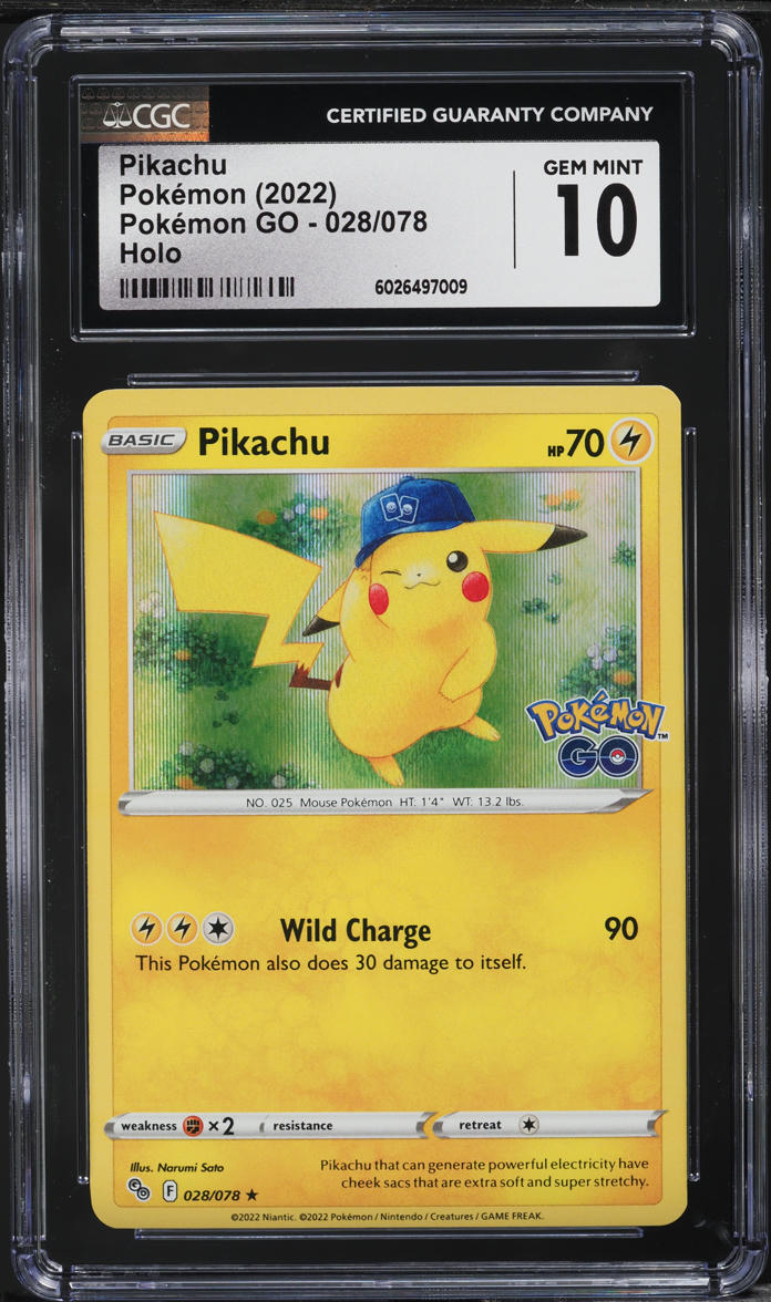2022 Pokemon Sword & Shield Pokemon GO Holo Pikachu #28 CGC 10 GEM MINT ...