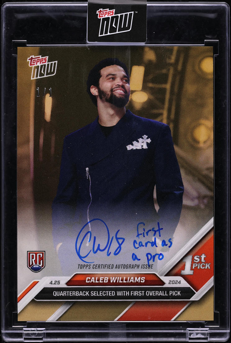 2024 Topps Now 1st Pick Caleb Williams ROOKIE AUTO 1/1 w/ Inscription # ...
