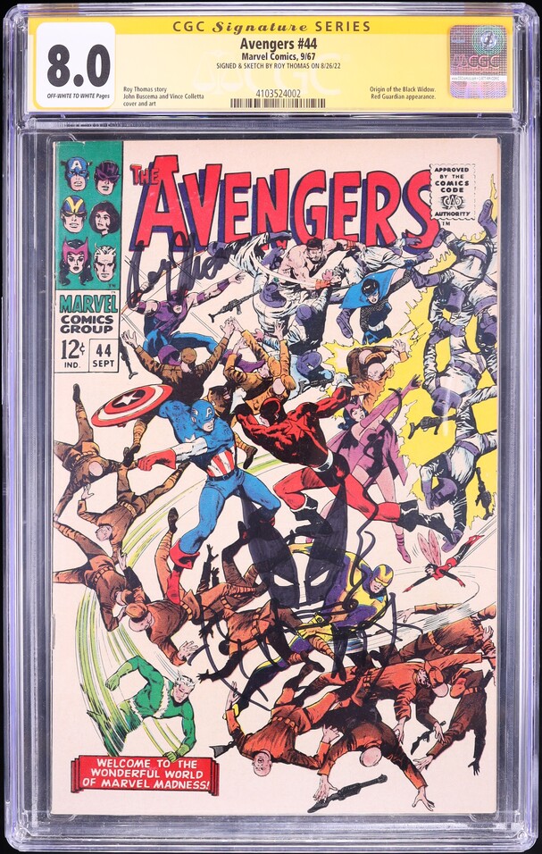 Avengers #44 (Marvel, 1967) CGC Signature Series 8.0 Off-White To White ...