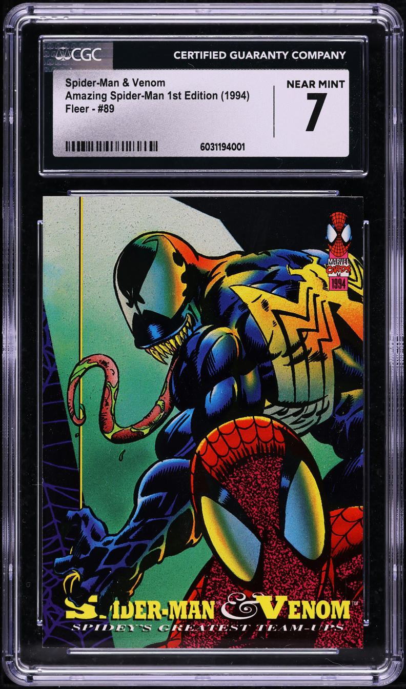 1994 Fleer Amazing Spider-Man 1st Edition Spider-Man & Venom #89 CGC 7 ...
