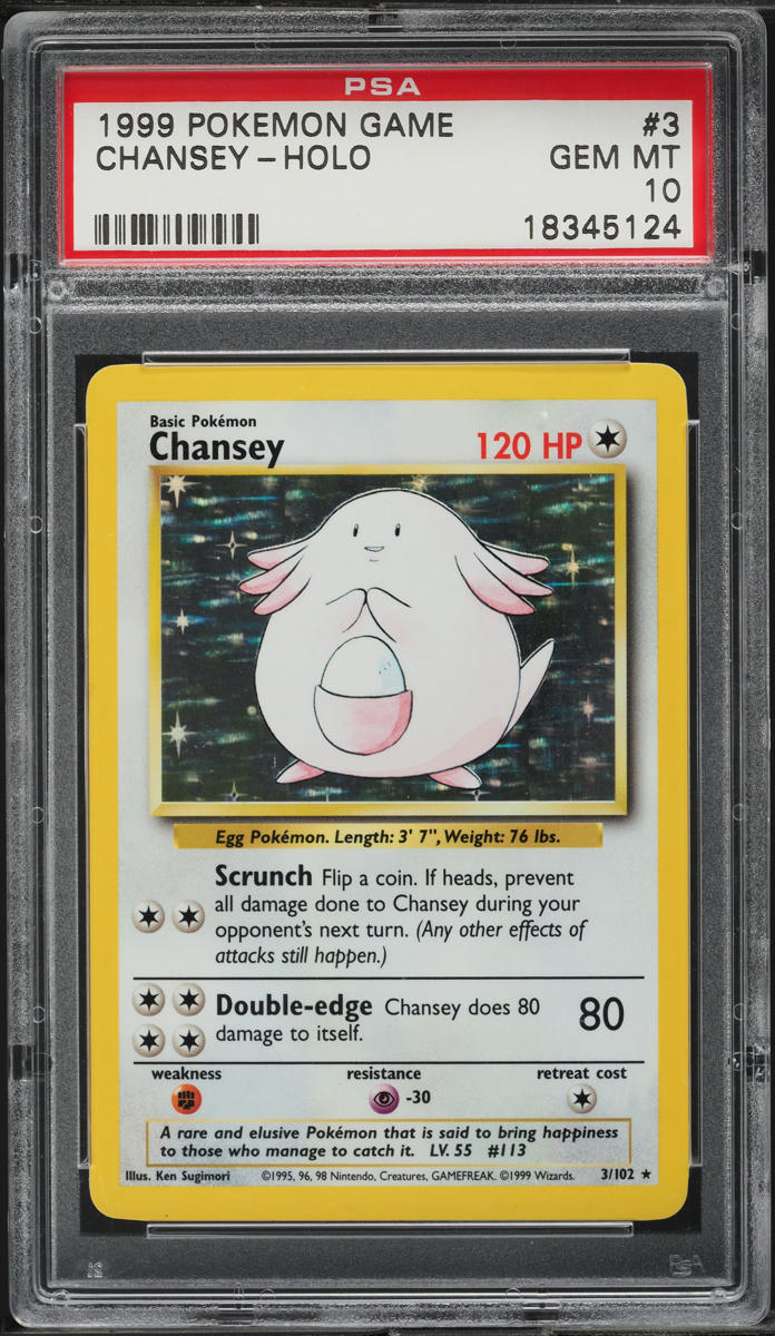 1999 Pokemon Base Set Holo Chansey #3 PSA 10 GEM MINT on Fanatics Collect