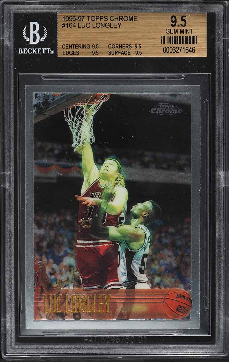 1996 Topps Chrome Luc Longley #164 BGS 9.5 GEM MINT on Fanatics Collect