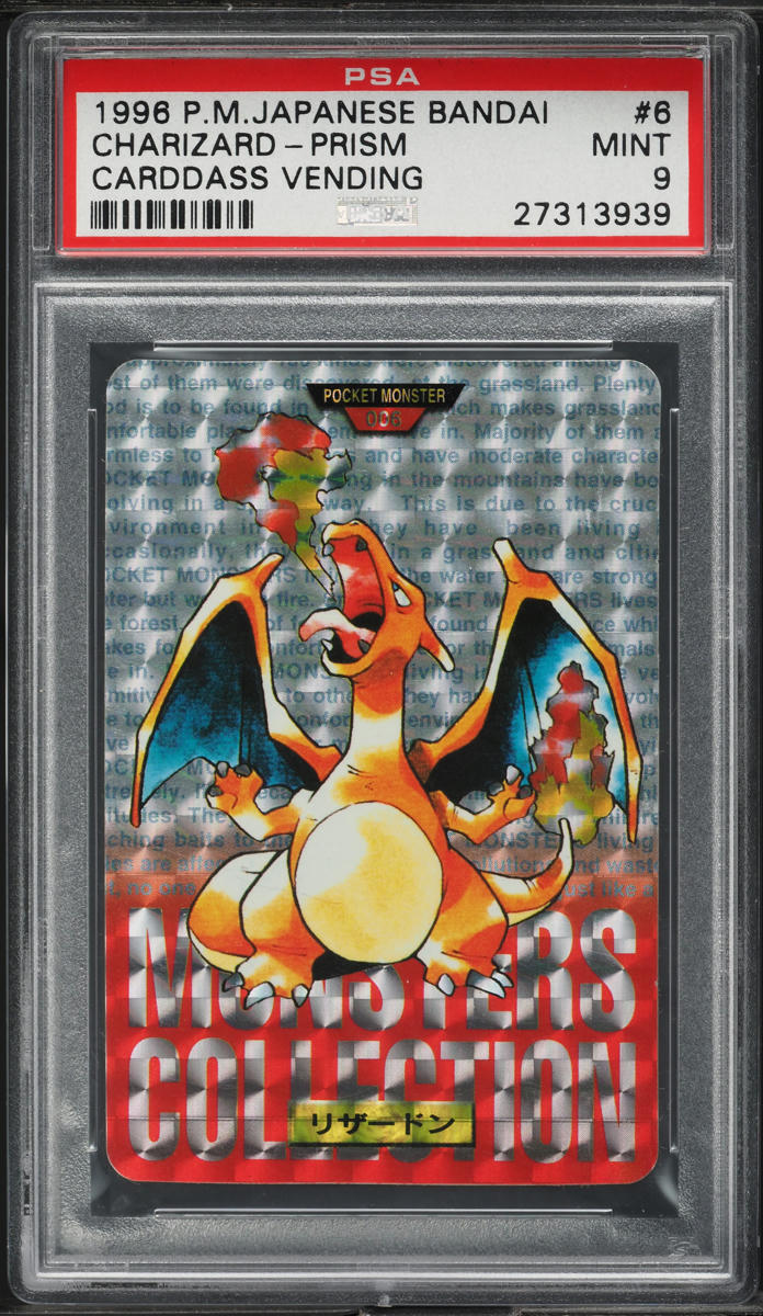 1996 Pokemon Japanese Bandai Carddass Vending Prism Charizard #6 PSA 9 ...