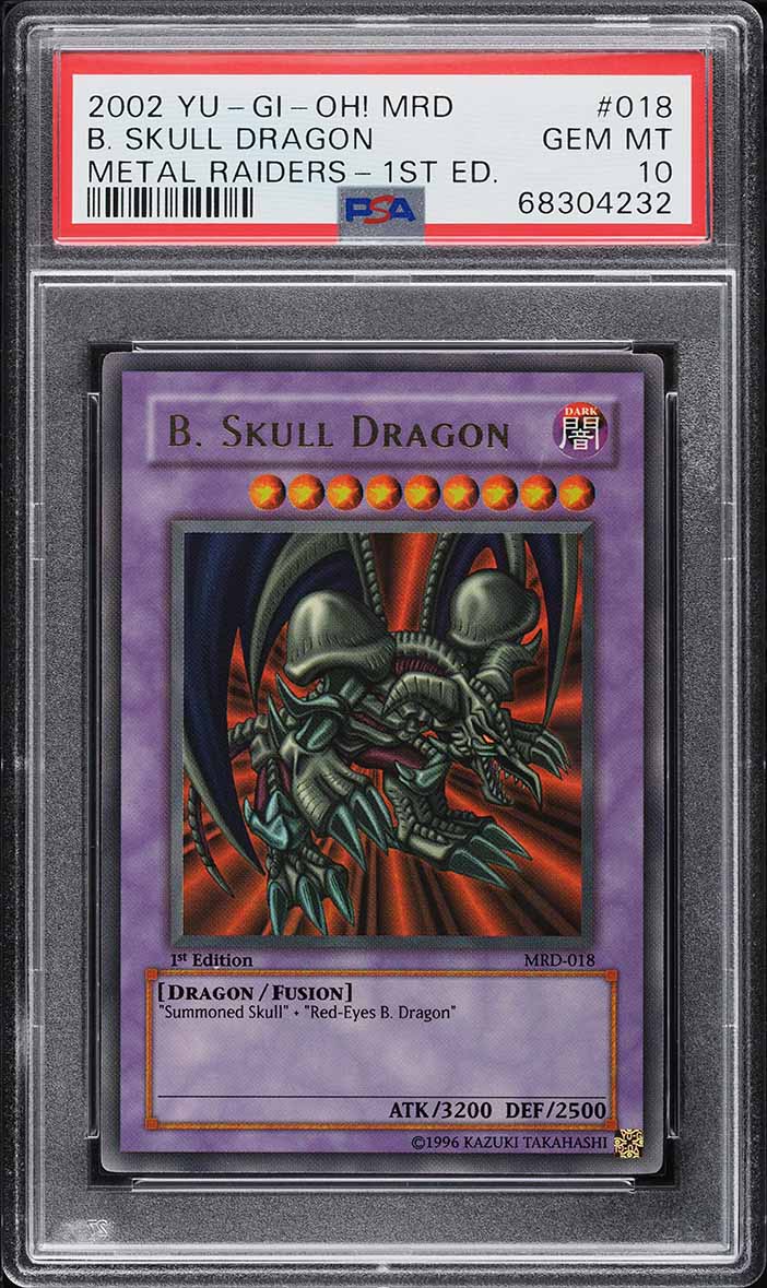2002 Yu-Gi-Oh! Metal Raiders 1st Edition Black Skull Dragon #MRD-018 PSA 10 GEM on Fanatics Collect