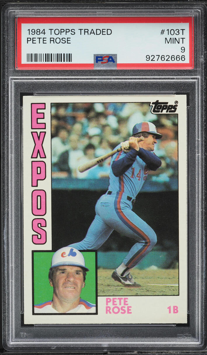 1984 Topps Traded Pete Rose #103T PSA 9 MINT on Fanatics Collect